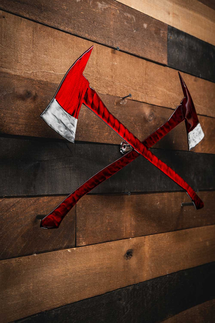 Crossed Fire Axes - Metal Wall Hanging – Nine Line Apparel