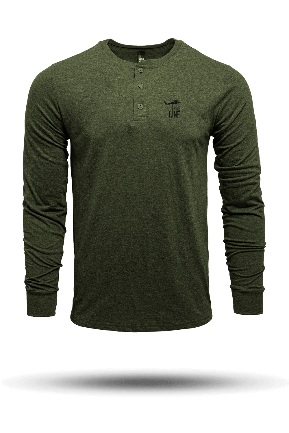 Dropline Logo - Long Sleeve Henley – Nine Line Apparel
