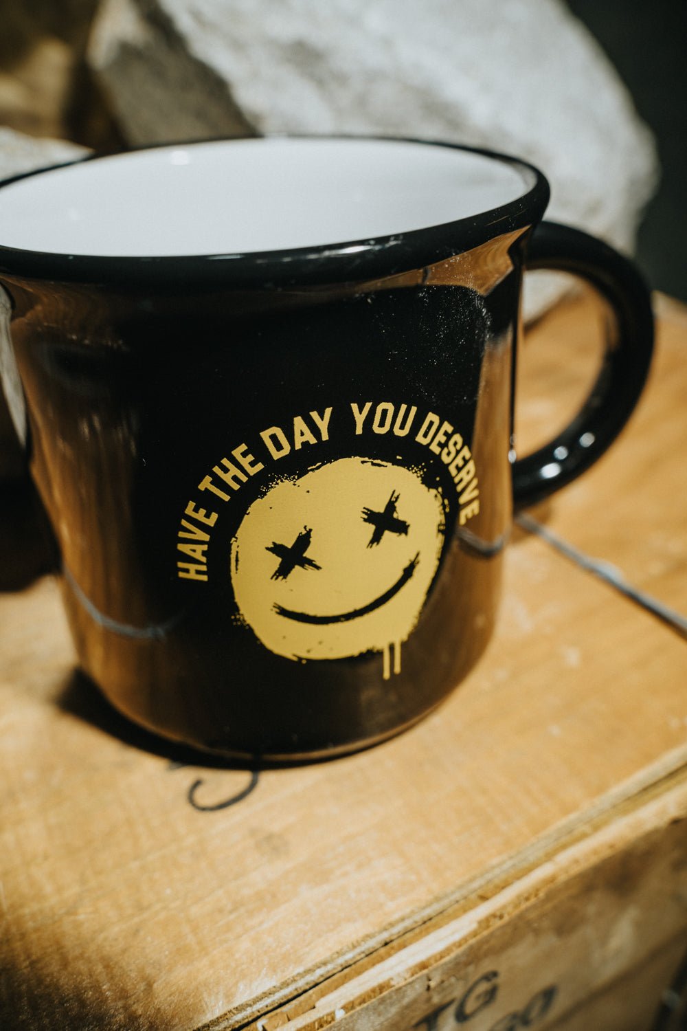 Smiley Ceramic Mug - 'Have The Day You Deserve' Design - 15oz – Nine ...
