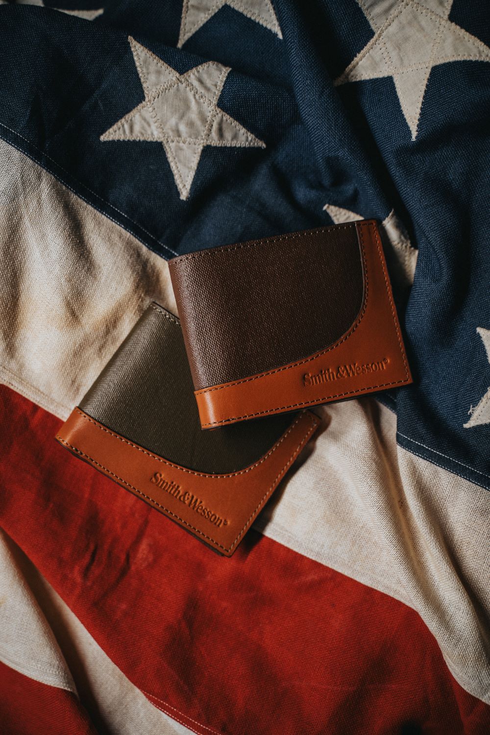Smith & Wesson Leather & Wax Canvas Bi-Fold Wallet – Nine Line Apparel