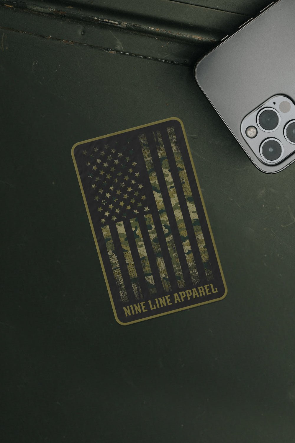 Sticker with American Camouflage Flag Design – Nine Line Apparel