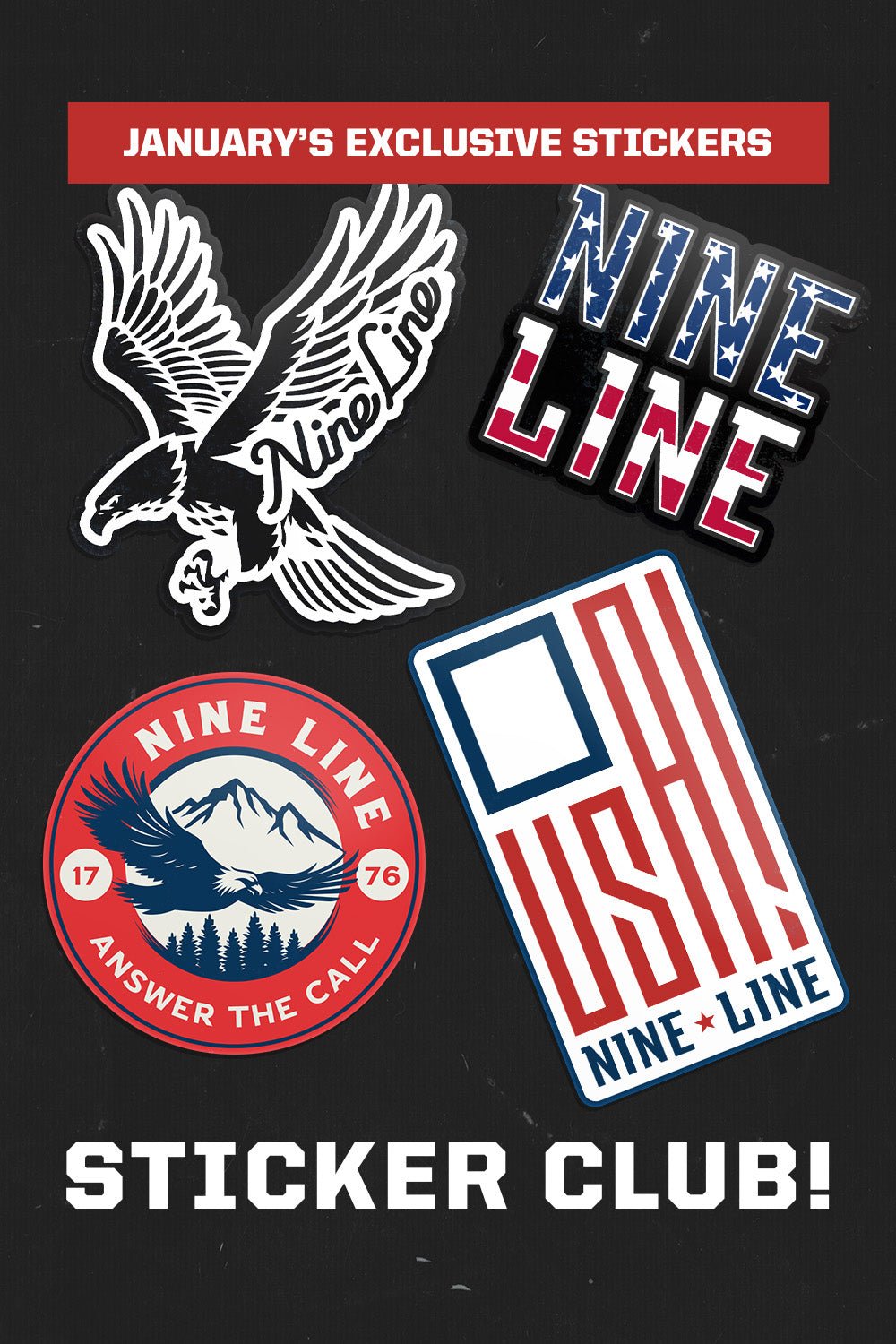 Sticker Club - Monthly Sticker Pack – Nine Line Apparel