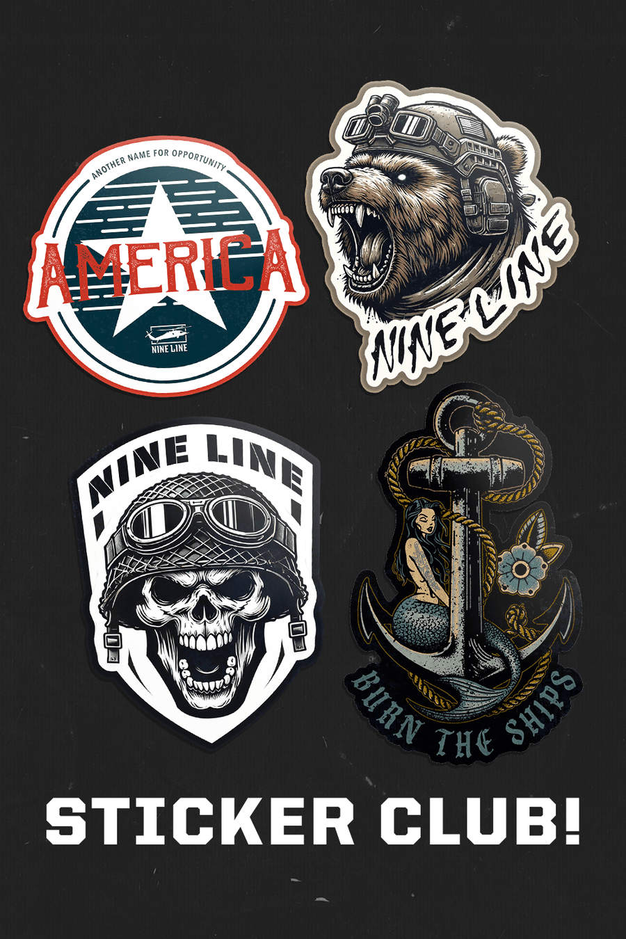 Sticker Club - Monthly Sticker Pack – Nine Line Apparel