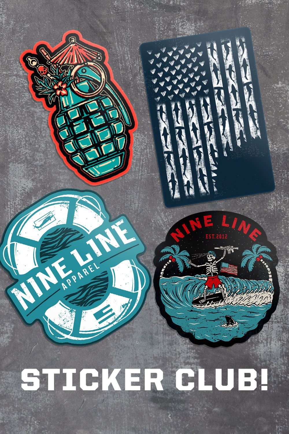 Sticker Club - Monthly Sticker Pack – Nine Line Apparel