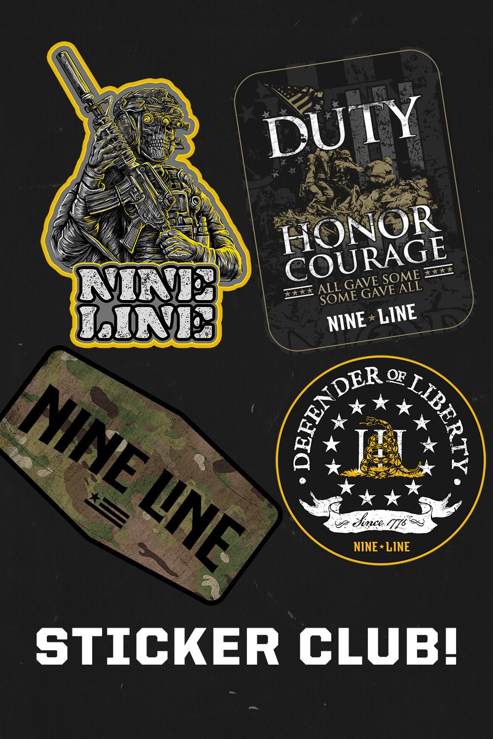 Sticker Club - Monthly Sticker Pack – Nine Line Apparel