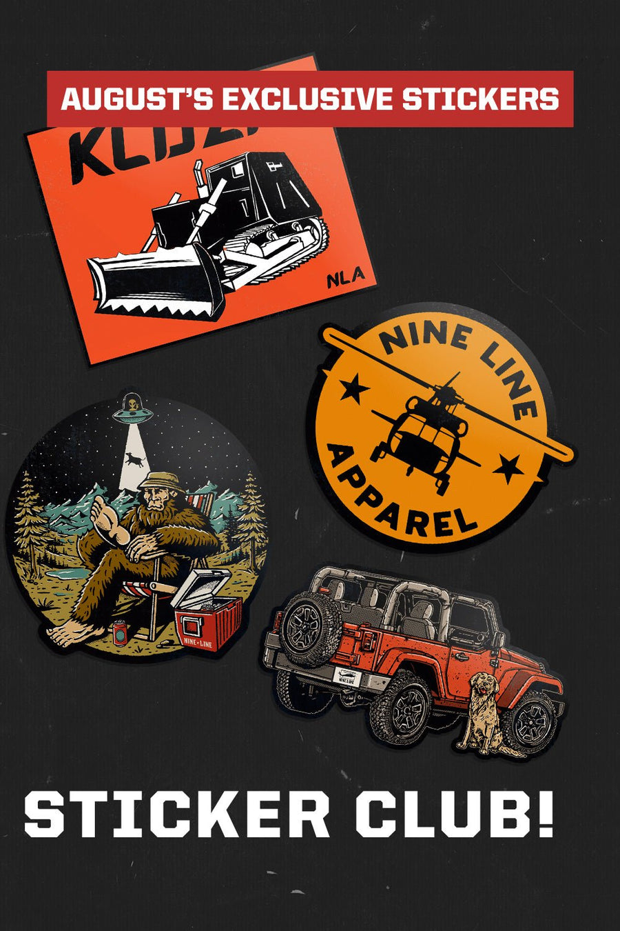 Sticker Club - Monthly Sticker Pack – Nine Line Apparel