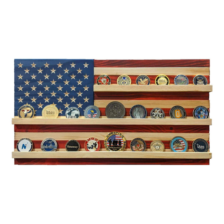 Wooden American Flag Challenge Coin Holder – Nine Line Apparel