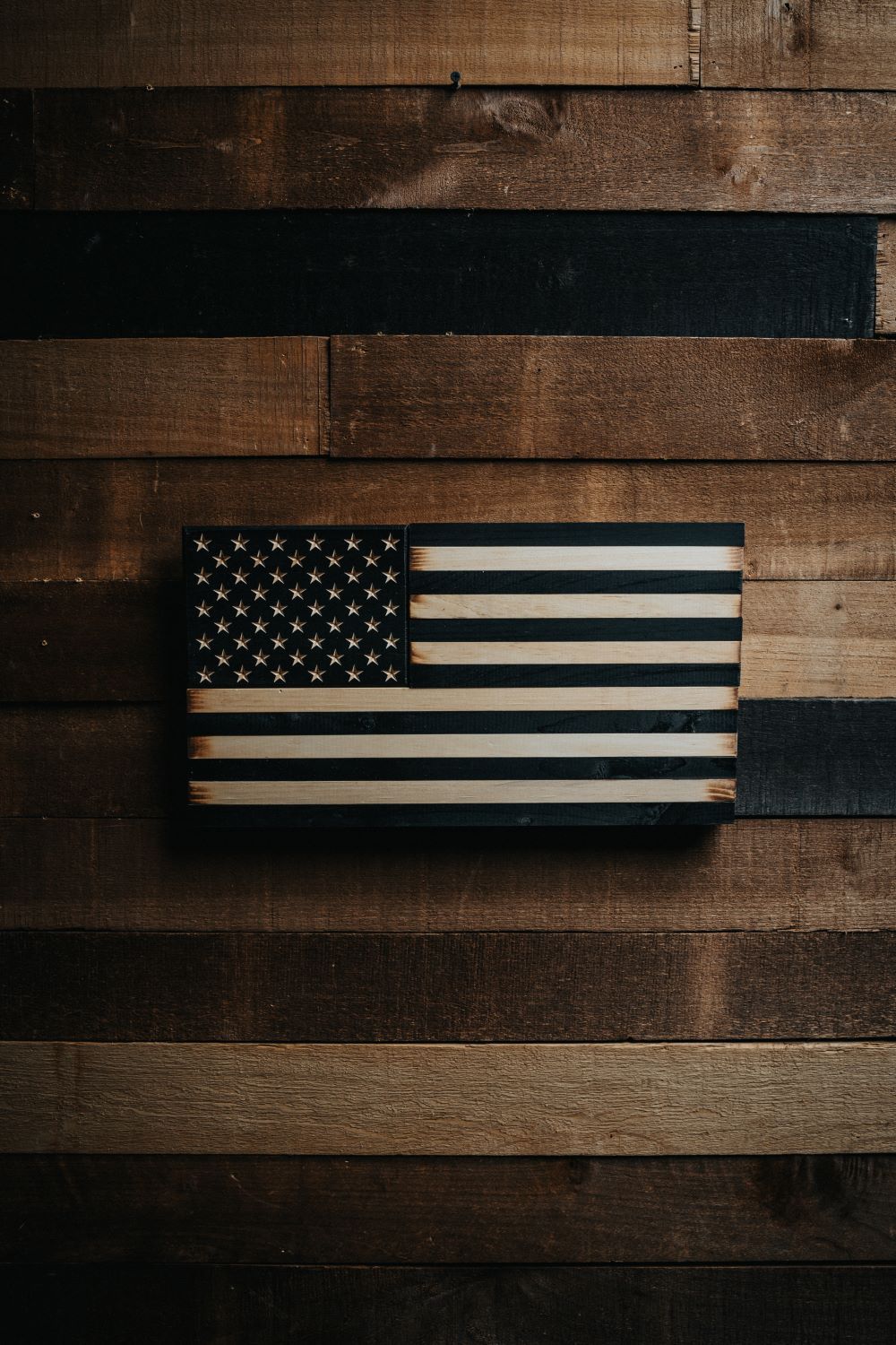 Flags of Valor - Subdued American Flag Wood Wall Sign – Nine Line Apparel