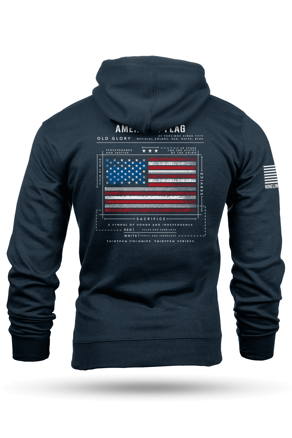 American Flag Schematic Hoodie – Nine Line Apparel